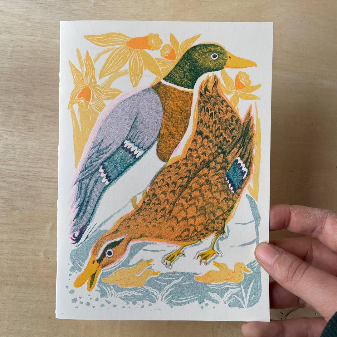 Pre-order Daffodil Duck Family Card – Chicory Naturalist